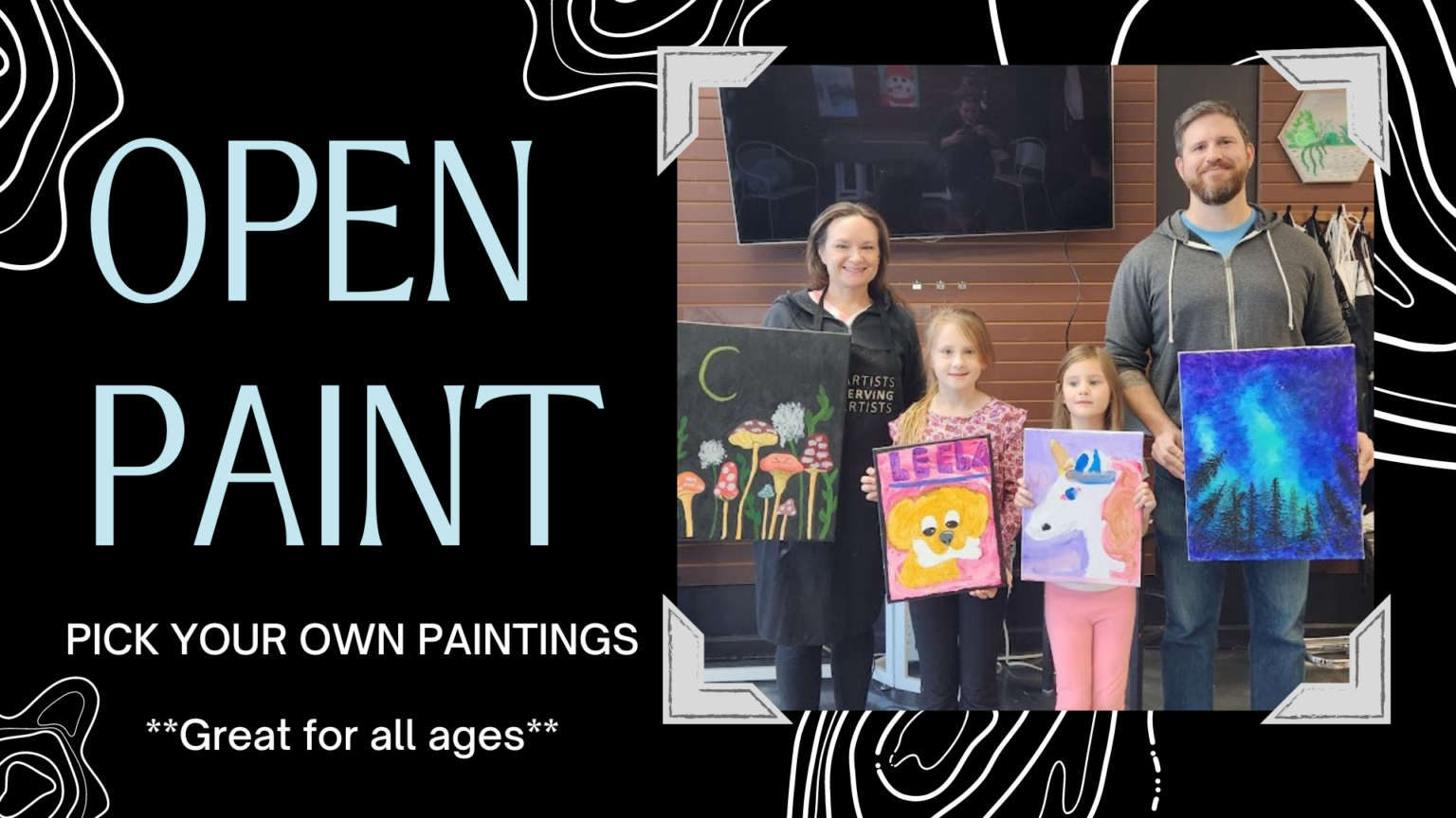 Open Paint- Pick Your Own Painting: Great For All Ages | Cheers N Paint